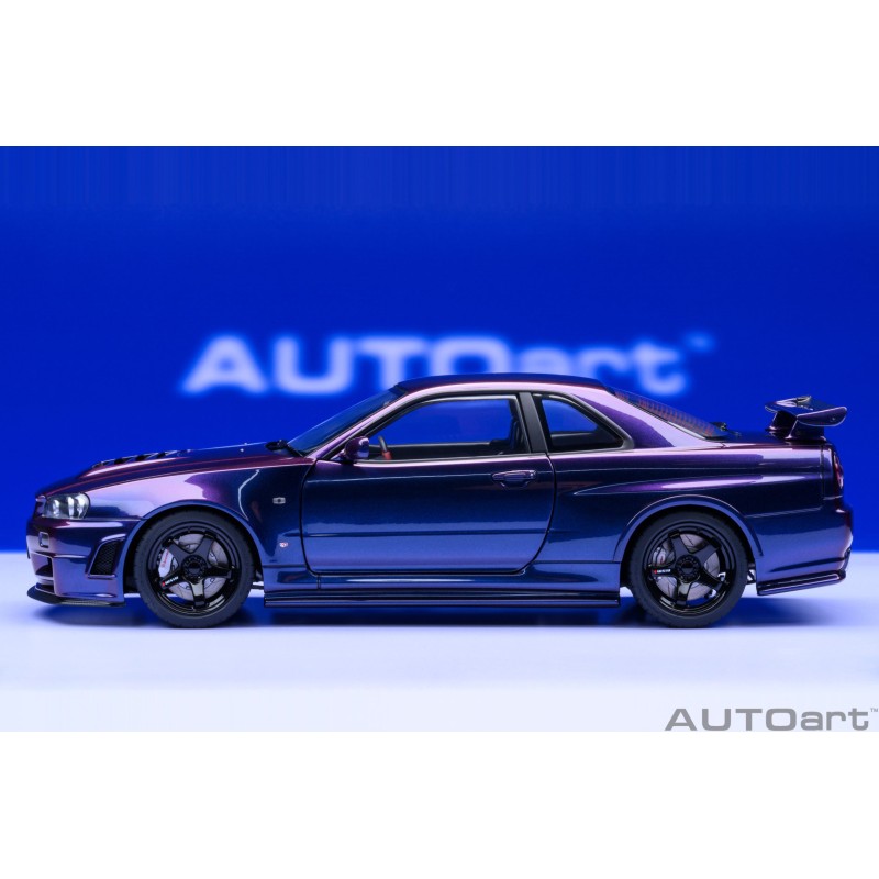 77464 Nissan Skyline GT-R R34 Z tune Midnight Purple black rims autoart
