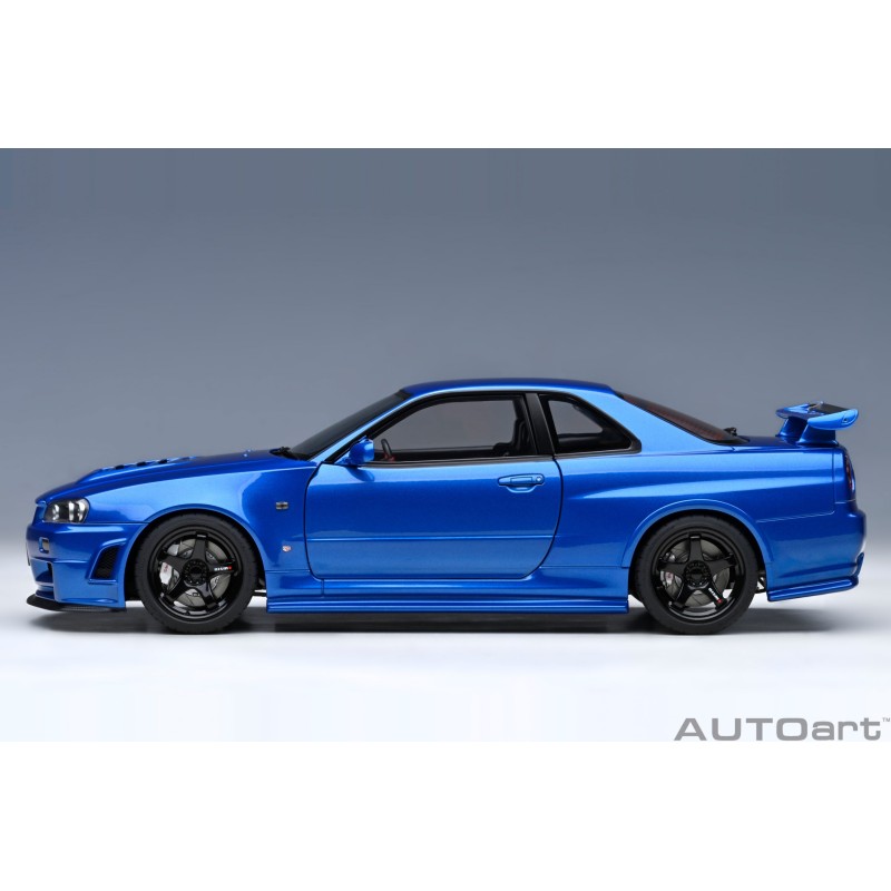 77462 Nissan Skyline GT-R R34 Z tune Bayside Blue black rims autoart